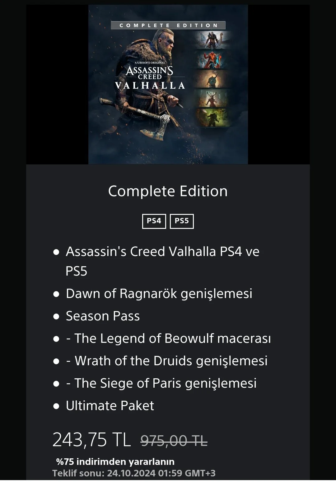 PS Store: Assassin's Creed: Valhalla 117 TL | Techolay Sosyal